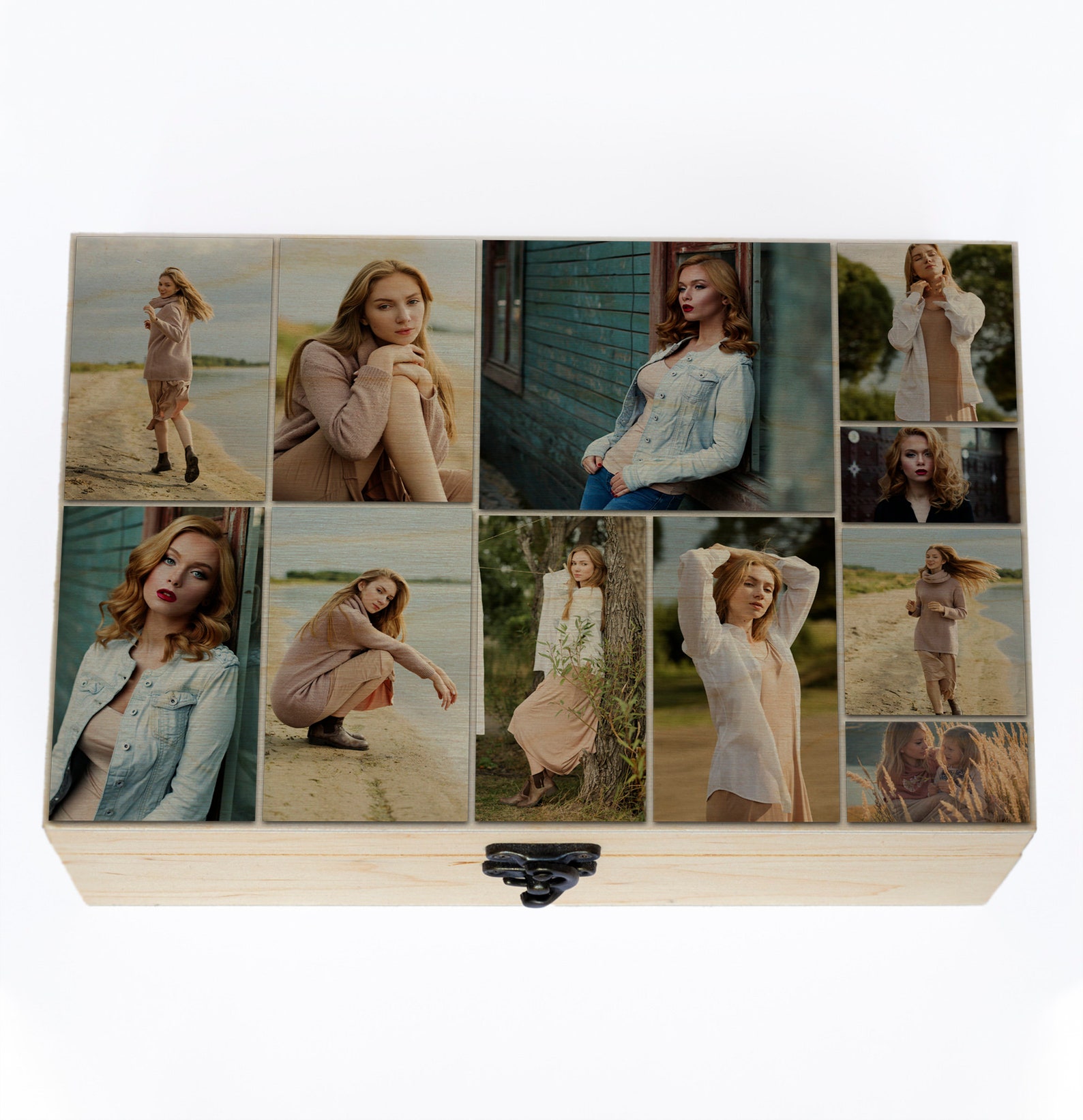 Custom Family Collage Photo Collage on Wood Wood Memory Box | Etsy