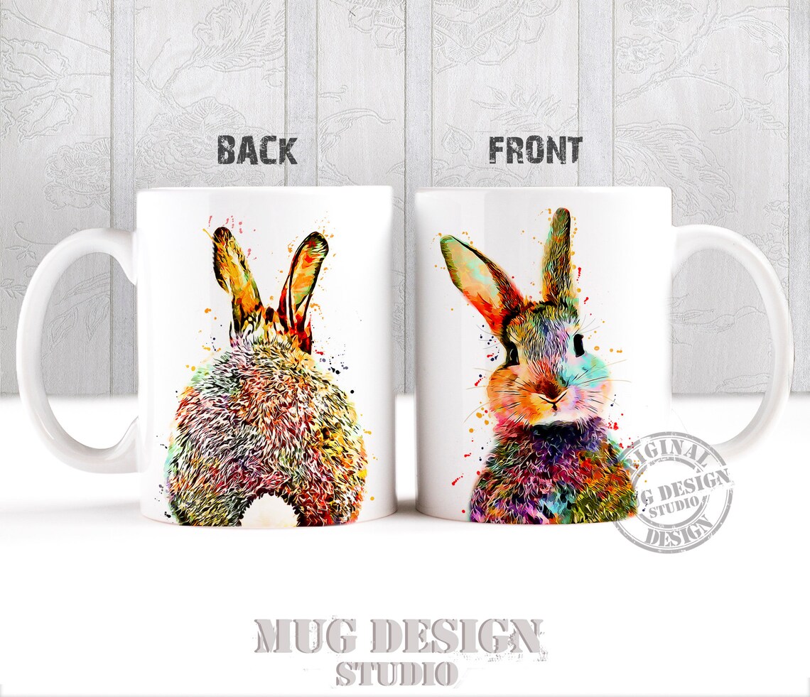 Rabbit Mug Rabbit Coffee Mug Nursery Animal Mug Woodland - Etsy