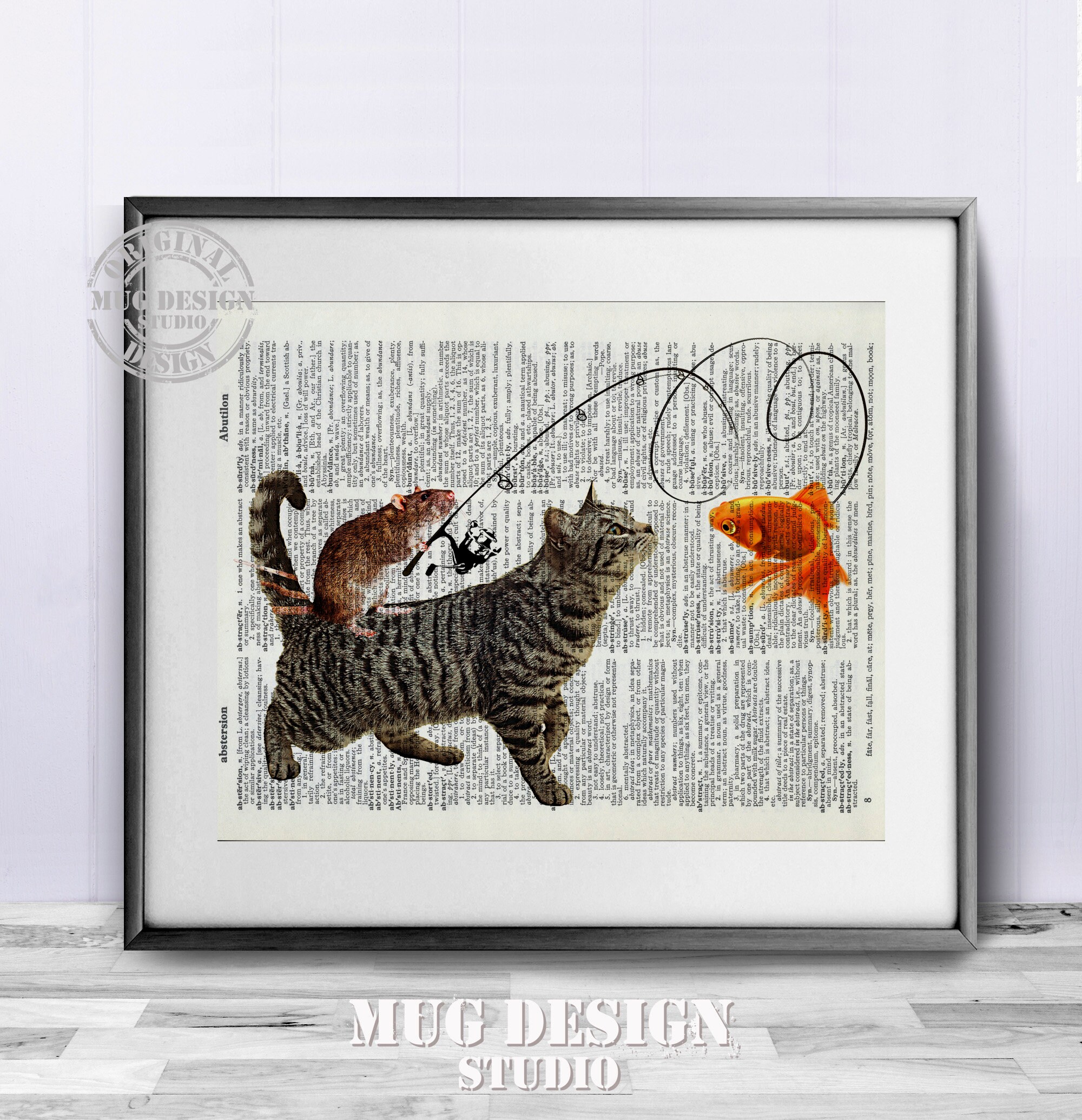 Dictionary Art Print Cat Dictionary Art Dictionary Print | Etsy