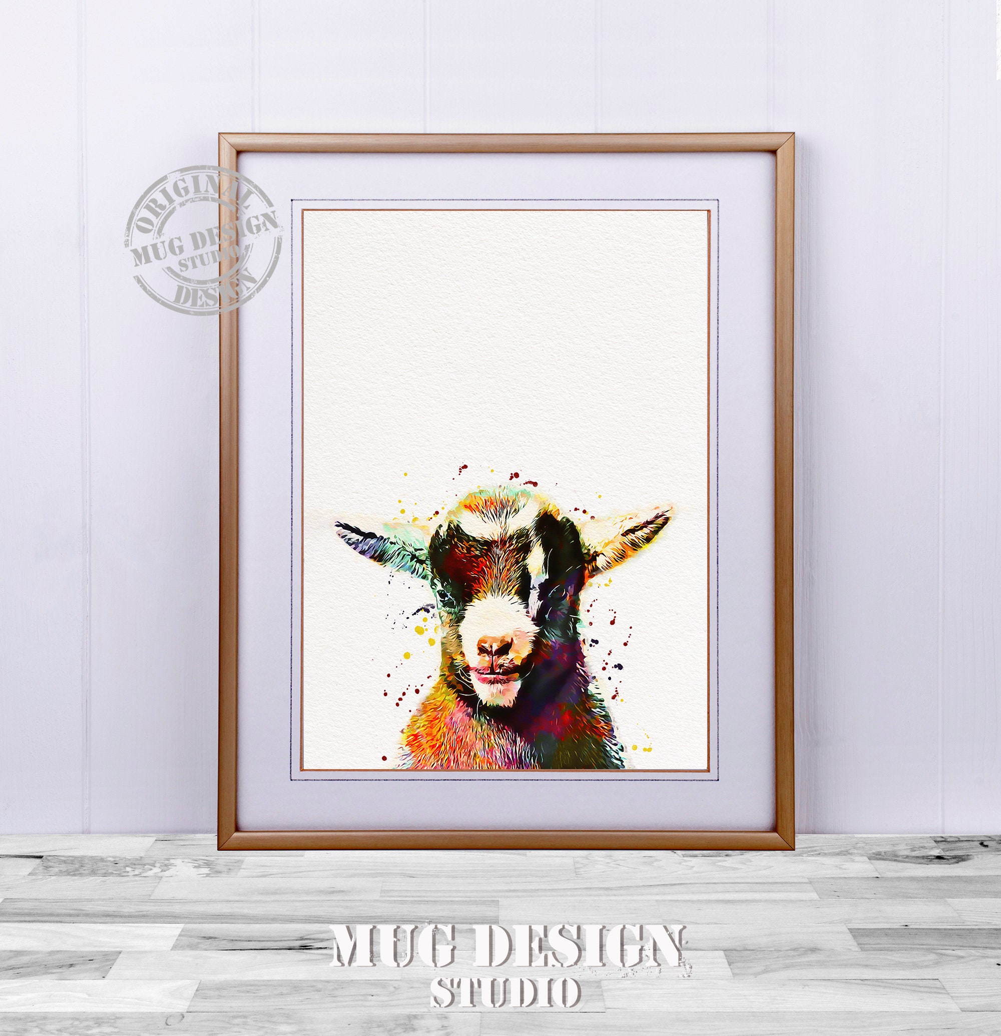 Goat Watercolor Painting Goat Print Farm Animal Print Goat | Etsy