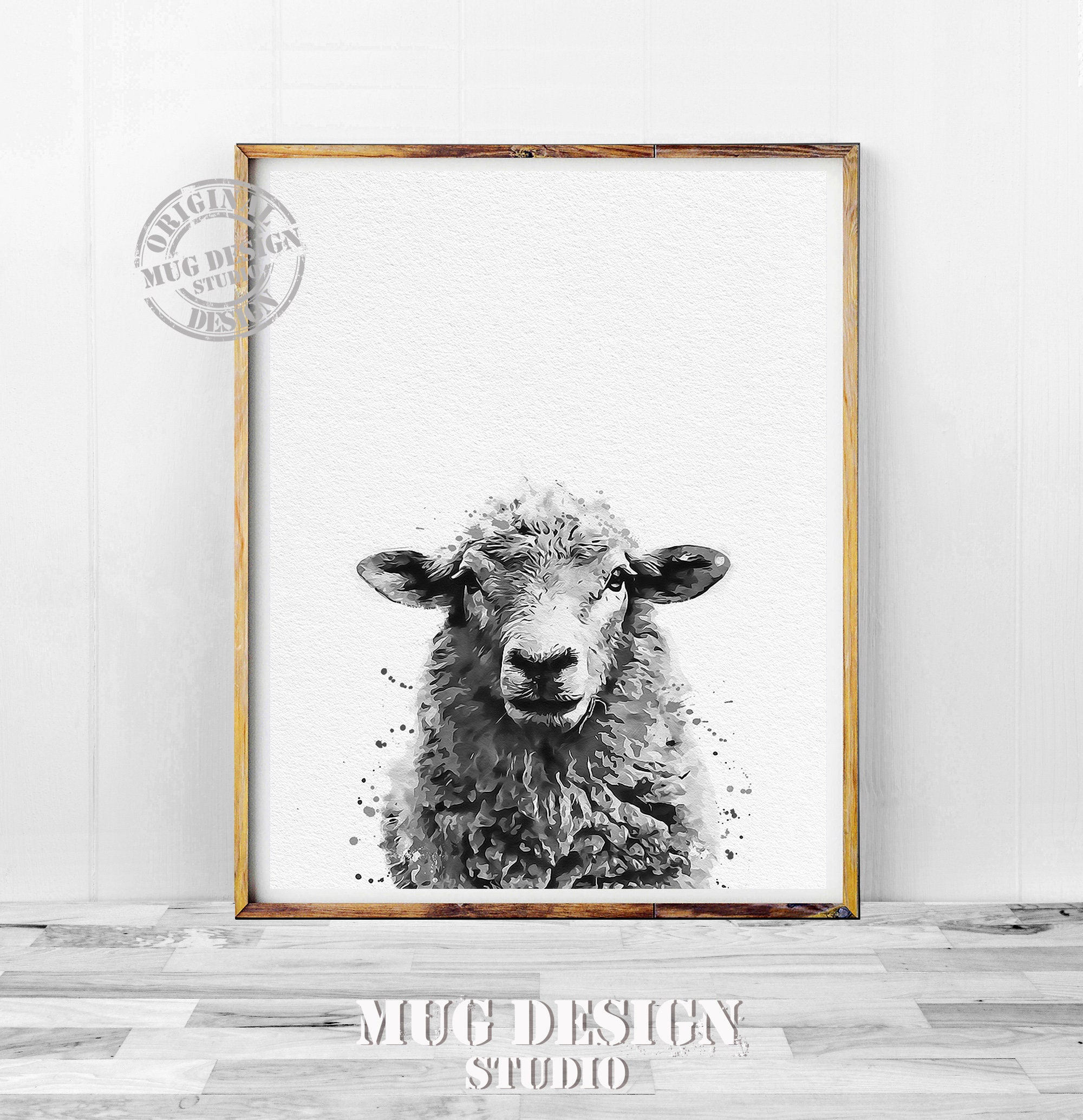Sheep Print Sheep Watercolor Sheep Wall Art Sheep Art | Etsy