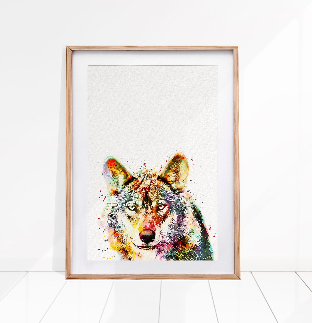 Wolf Art, Wolf Print, Wolf Watercolor, Wolf Painting, Watercolor ...