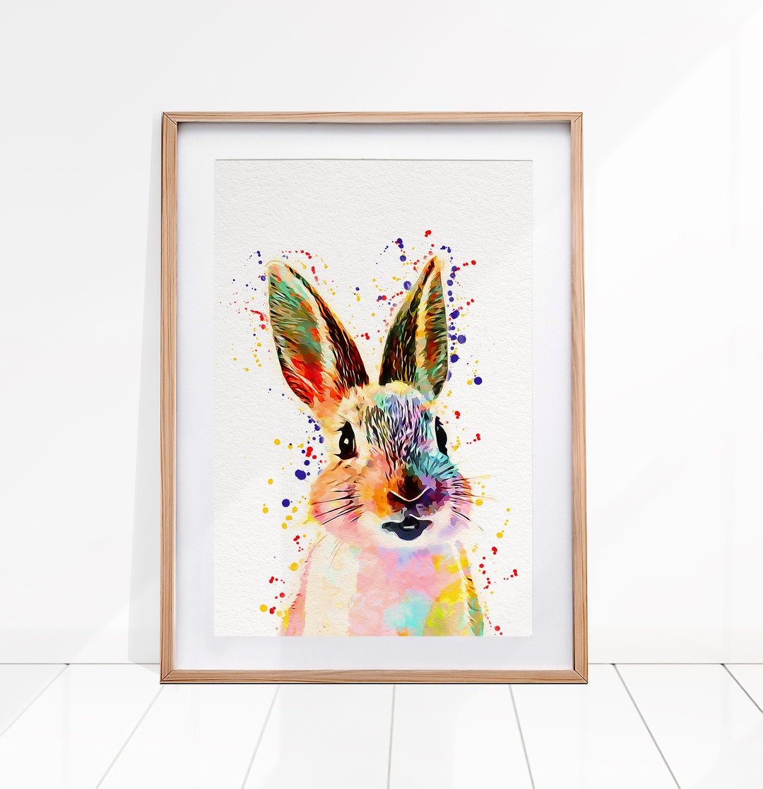 Nursery Animal Watercolor Prints, Bunny Rabbit Nursery Wall Art Decor ...