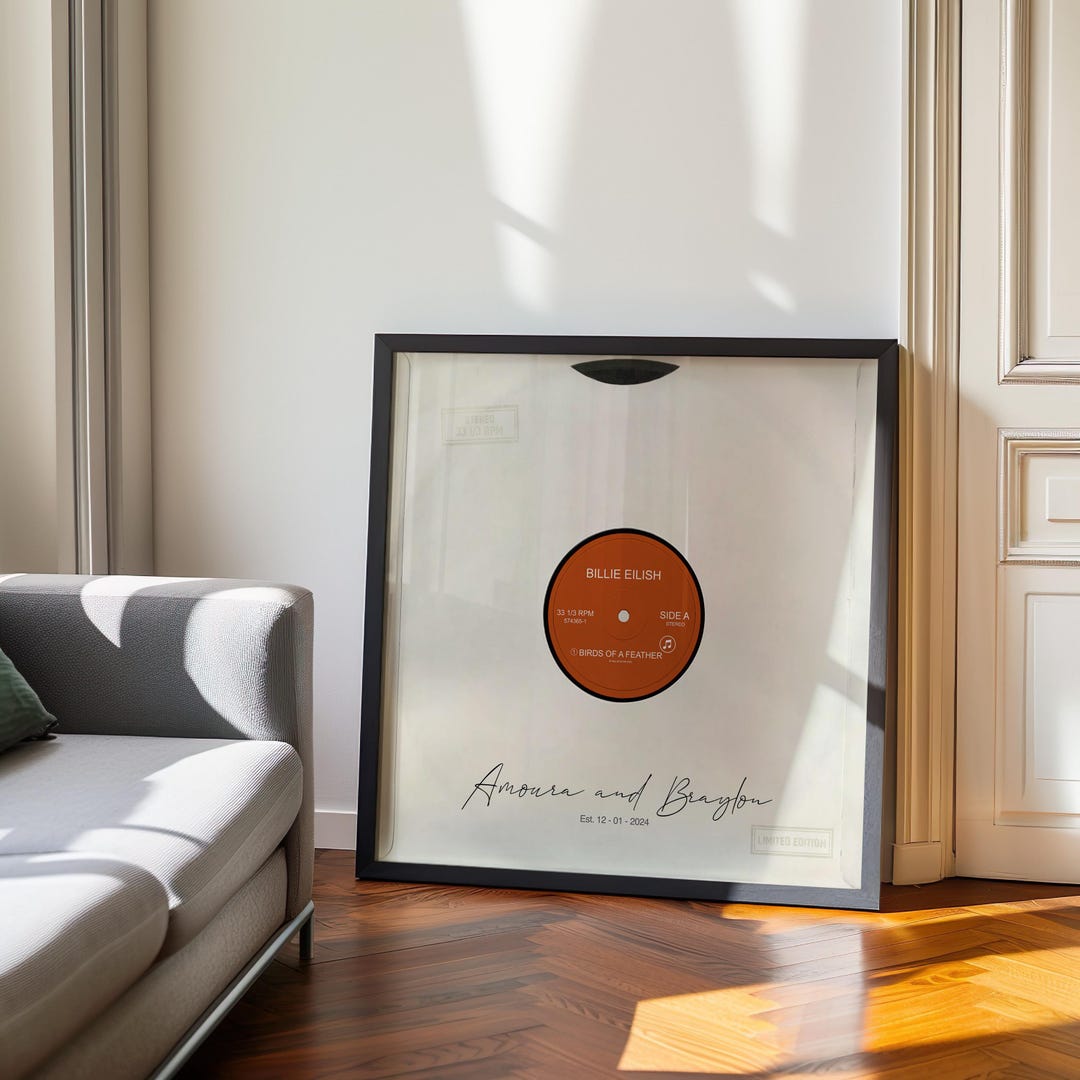 Custom Record Vinyl Song Square Art Print, Anniversary Gift Print ...