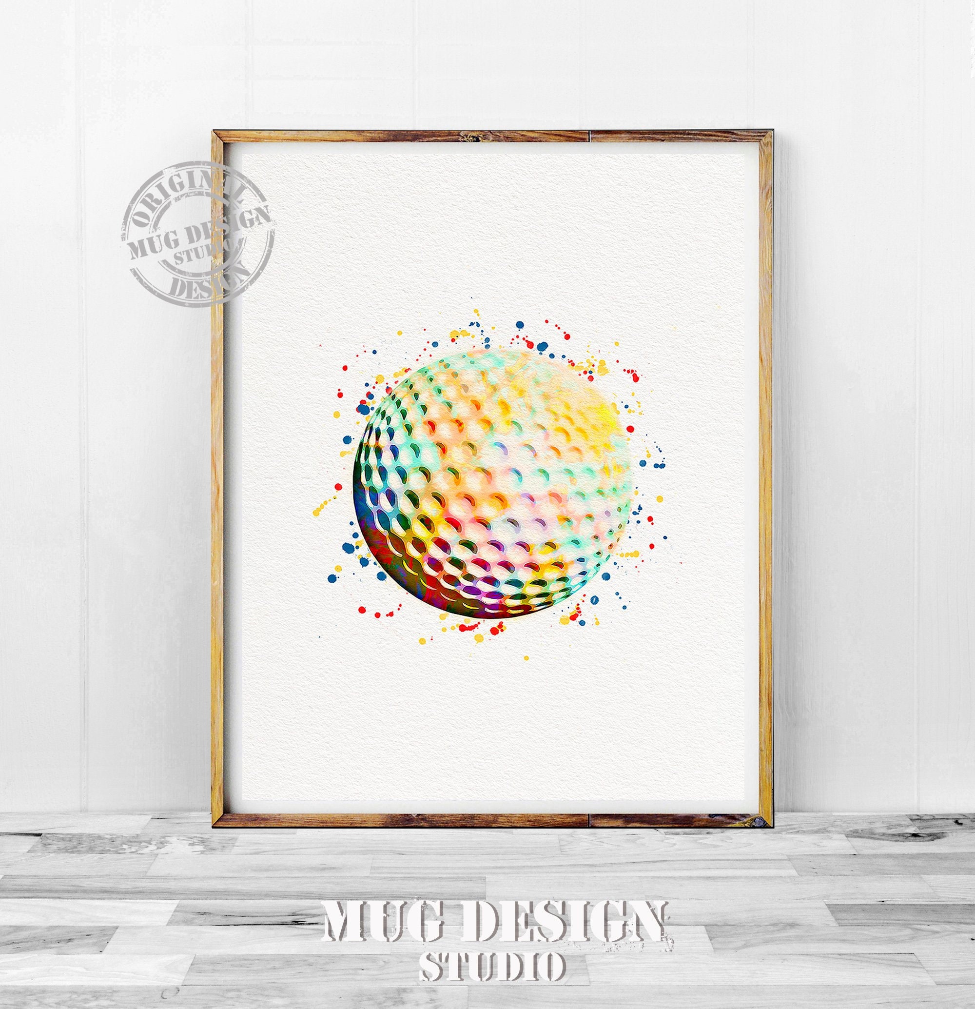 Golf Ball Art Print Golf Art Golf Watercolor Painting Sport - Etsy