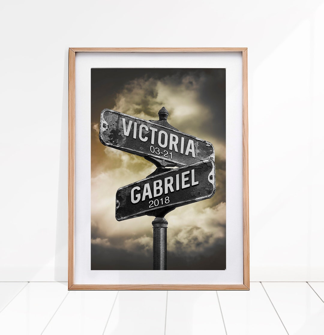 Personalized Street Sign With Names and Date, Wedding Gift, Street Sign ...