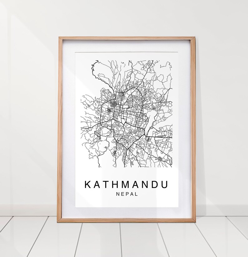 Kathmandu Map Print Kathmandu City Map Kathmandu Poster - Etsy