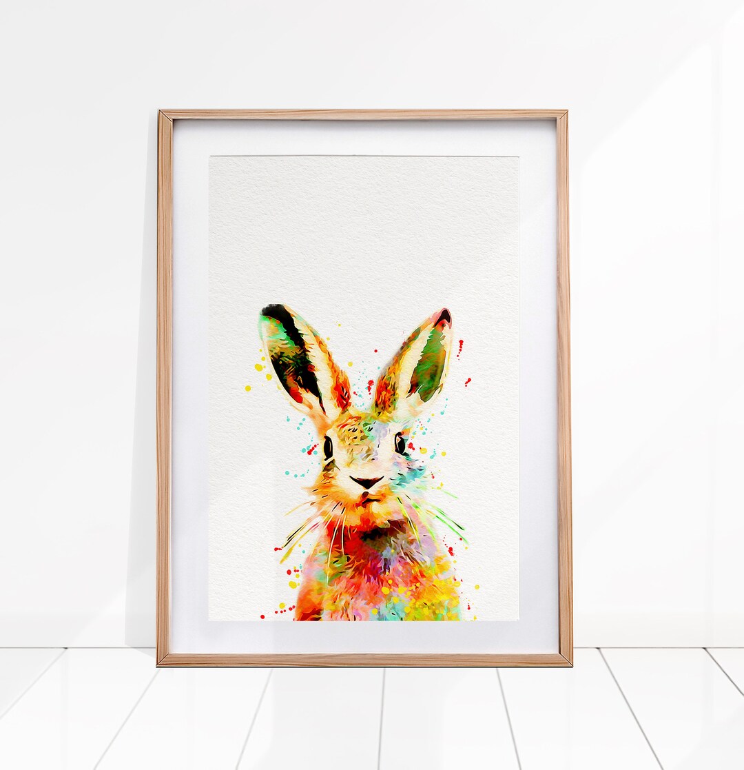 Bunny Print, Rabbit Watercolor Print, Watercolor Painting, Nursery ...