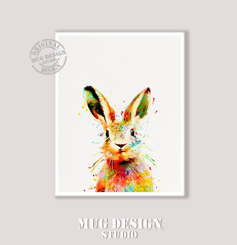 Bunny Print Rabbit Watercolor Print Watercolor Painting - Etsy