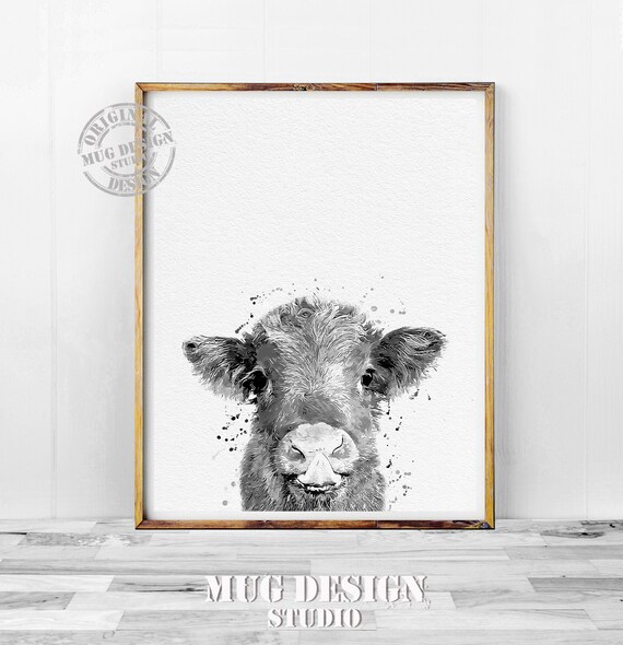 Farm Animal Print Baby Cow Print Nursery Decor Minimalist | Etsy