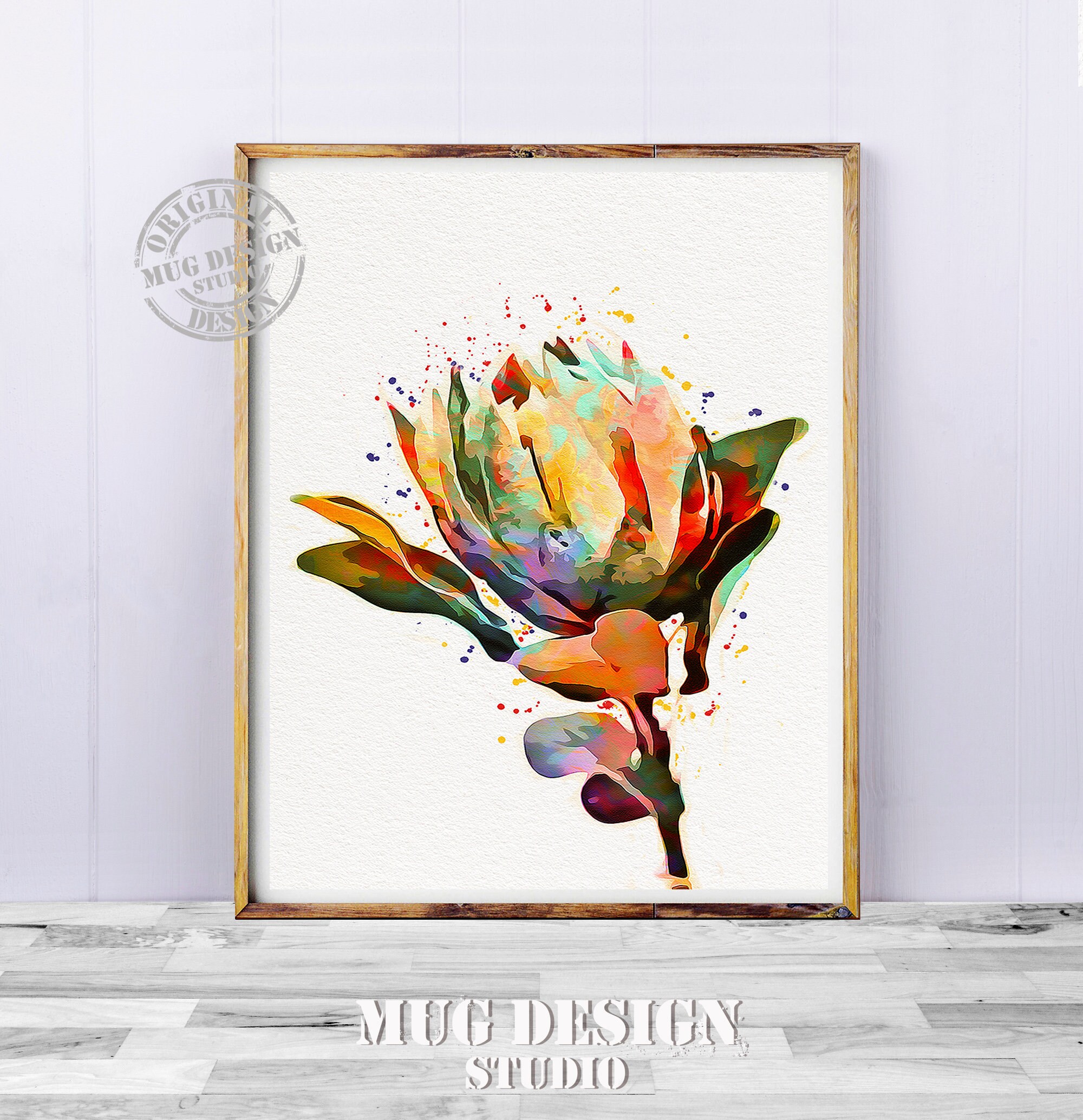 Protea Watercolor Painting Protea Print Protea Flower King | Etsy
