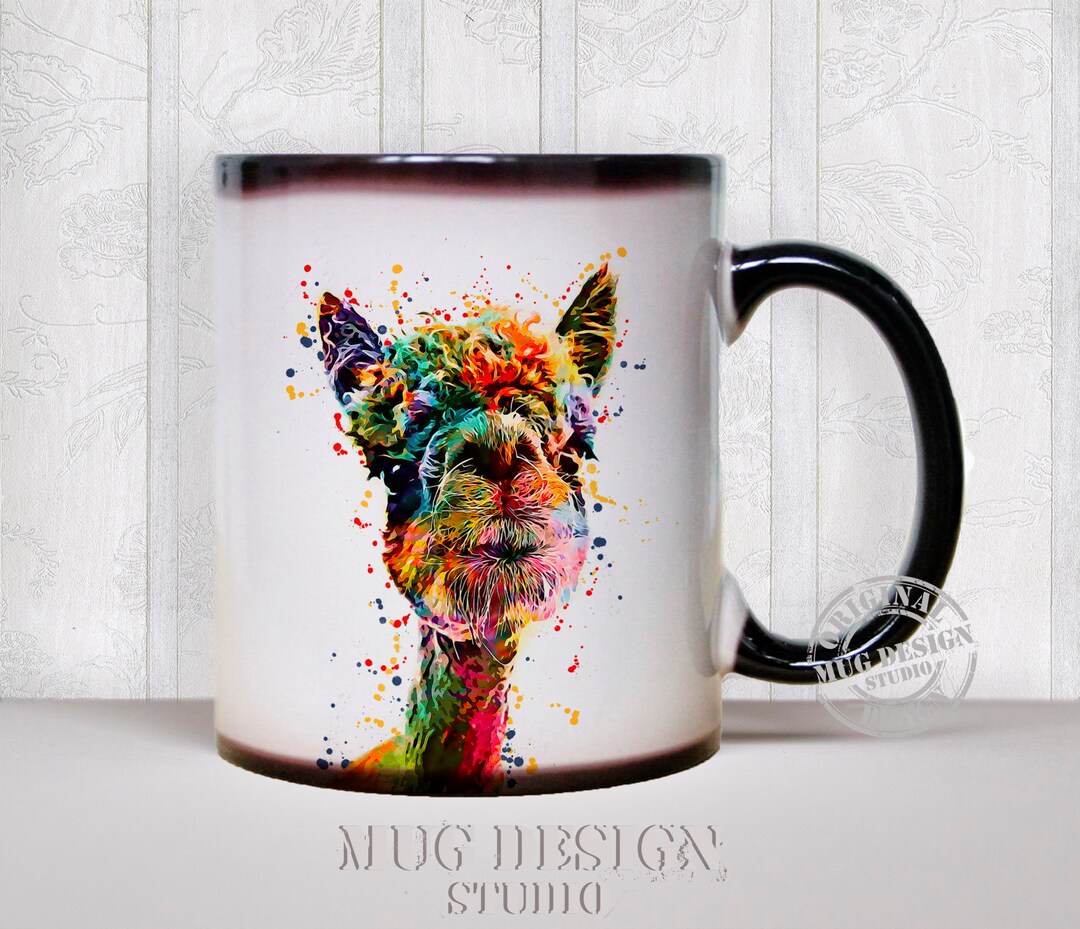 Llama Watercolor Painting Mug, Color Changing Mug, Llama Mug, Llama ...