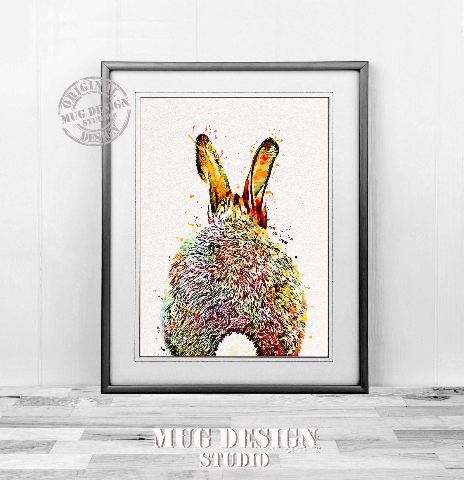 Bunny Print Set Rabbit Print Watercolor Painting Nursery | Etsy