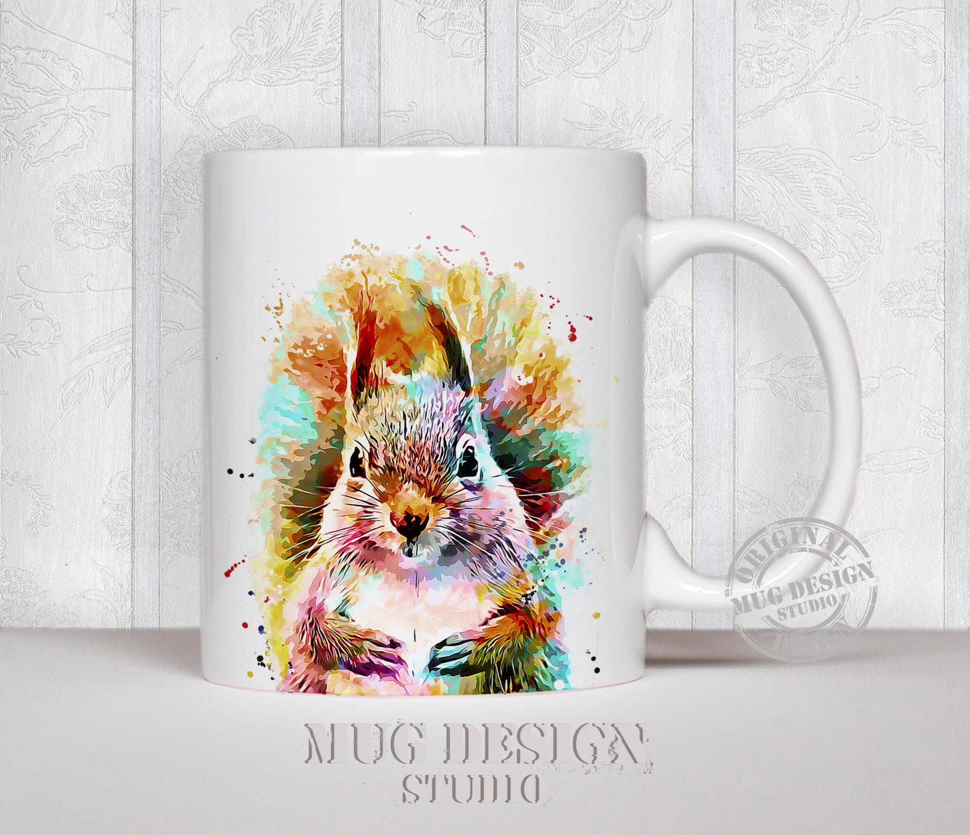 Mug With Squirrel Squirrel Watercolor Painting Squirrel Cup | Etsy