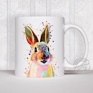 Bunny Rabbit Mug, Rabbit Coffee Mug, Nursery Animal Mug, Woodland ...