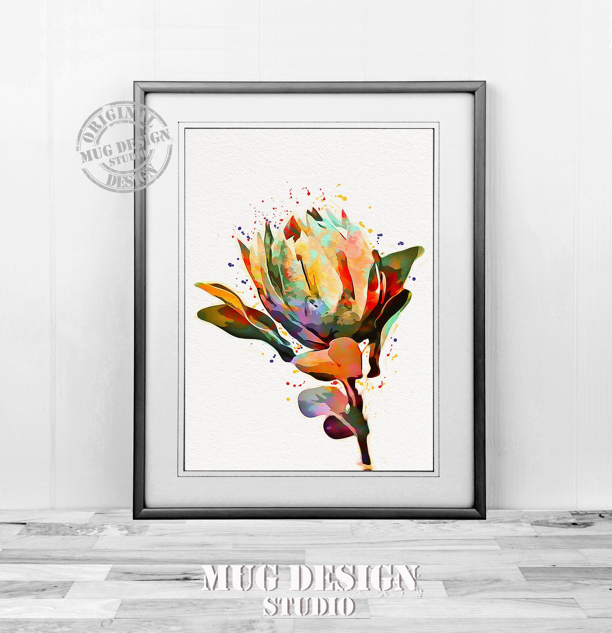 Protea Watercolor Painting Protea Print Protea Flower King | Etsy