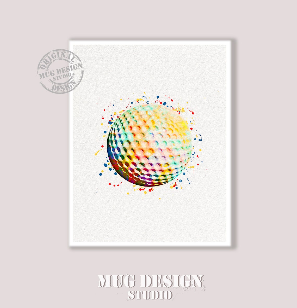 Golf Ball Art Print Golf Art Golf Watercolor Painting Sport - Etsy