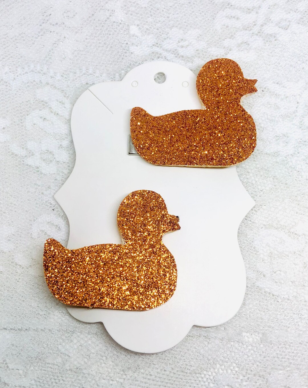 Glitter Rubber Duck Hair Clips: Faux Leather Yellow Duck Accessories - Etsy