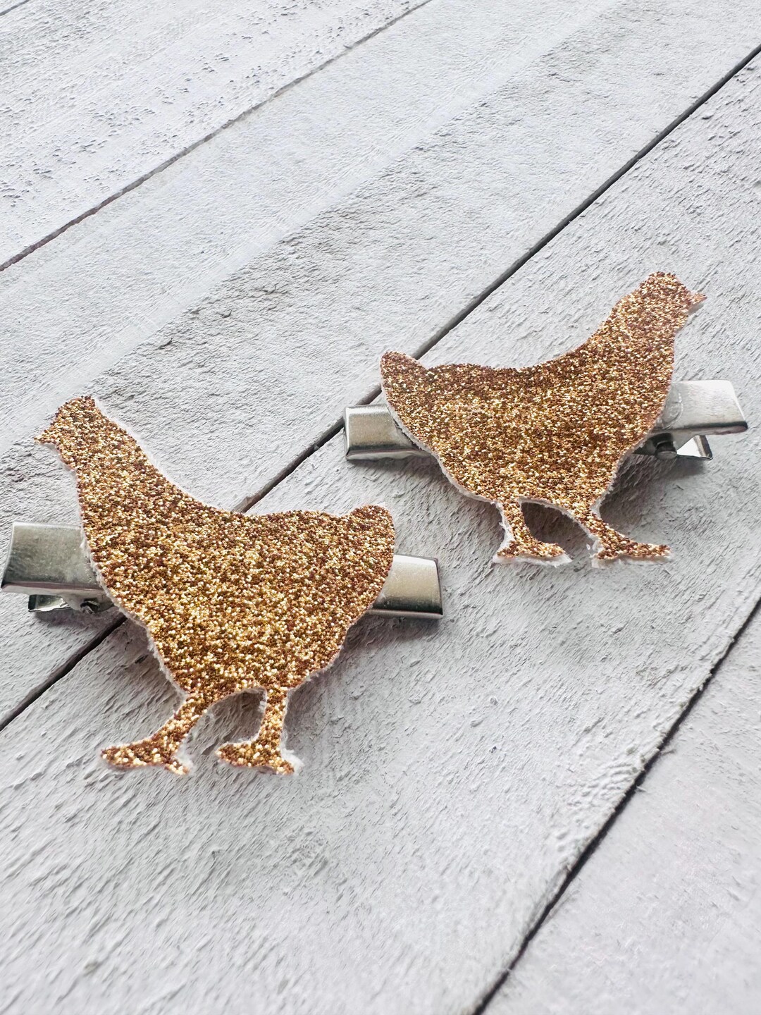 Gold Glitter Chicken Hair Clip: Farm Animal Accessories - Etsy