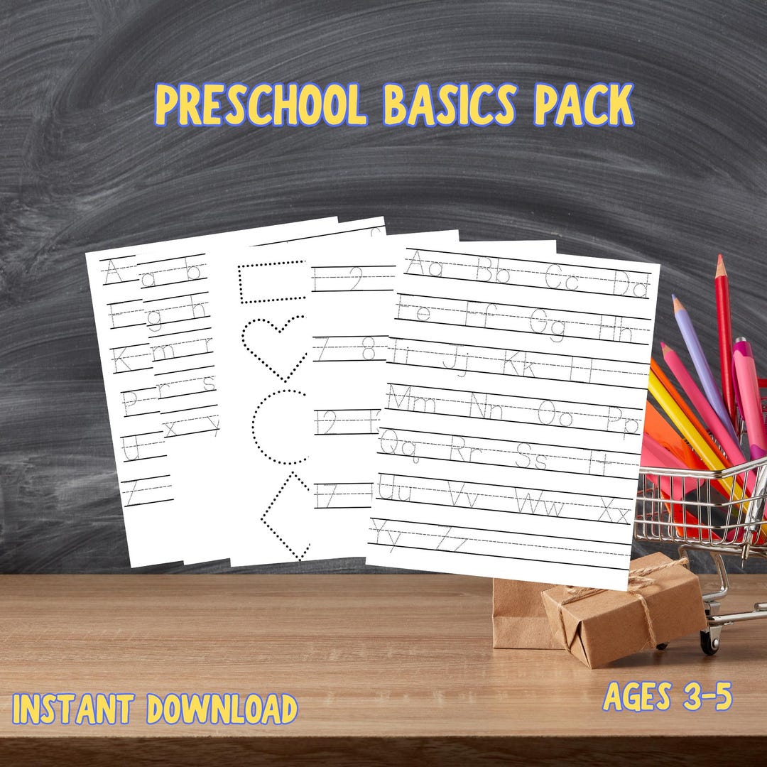Preschool Basics Pack | Instant Download | Tracing Worksheets ...