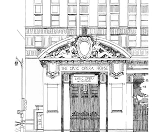 Chicago Print - Theatre District - "civic Opera House" Print - Etsy