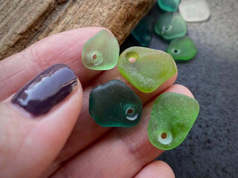 Drilled Small Sea Glass Set for Jewelry Making High Quality Marine ...