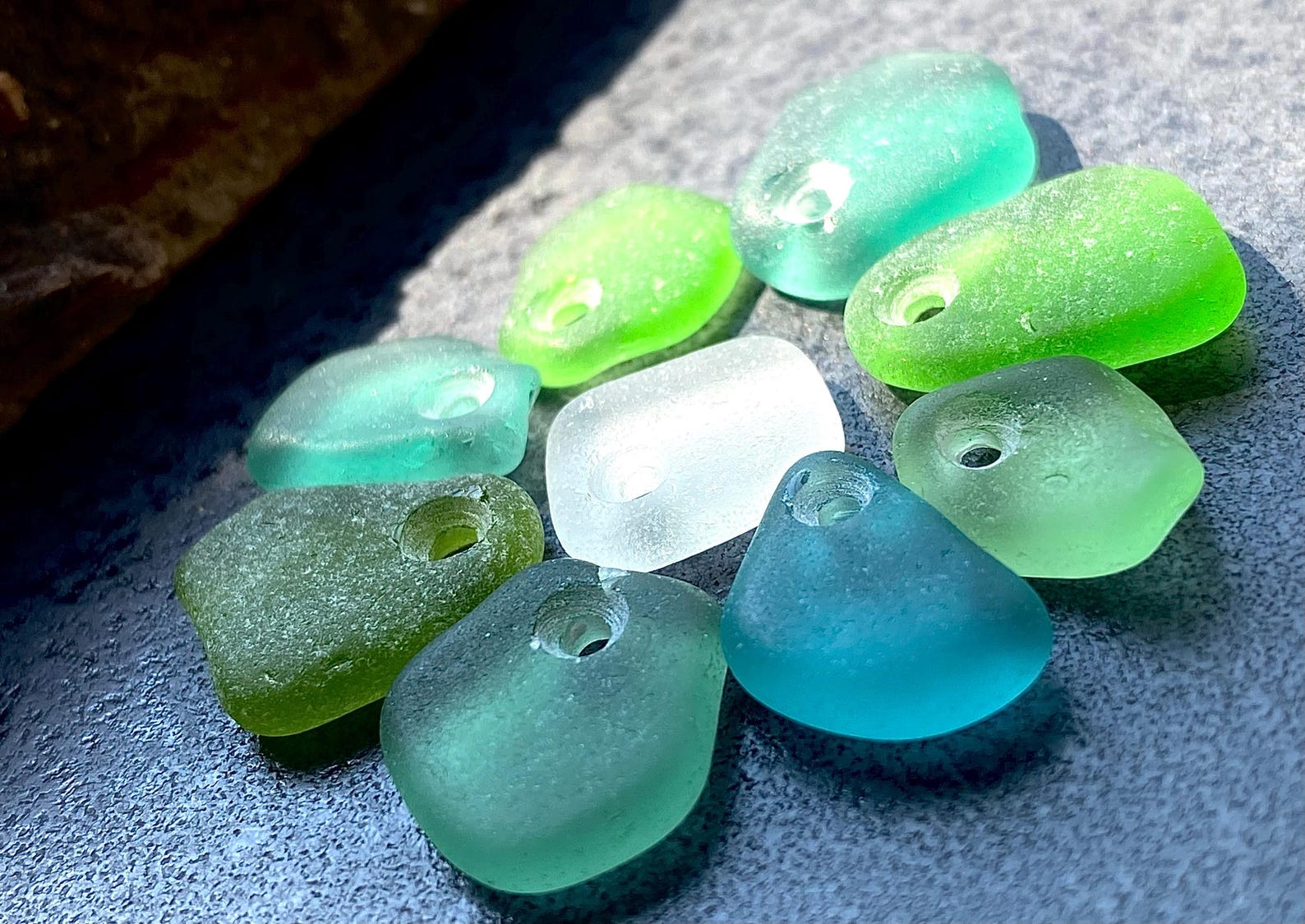 Drilled Small Sea Glass Set for Jewelry Making High Quality Marine ...