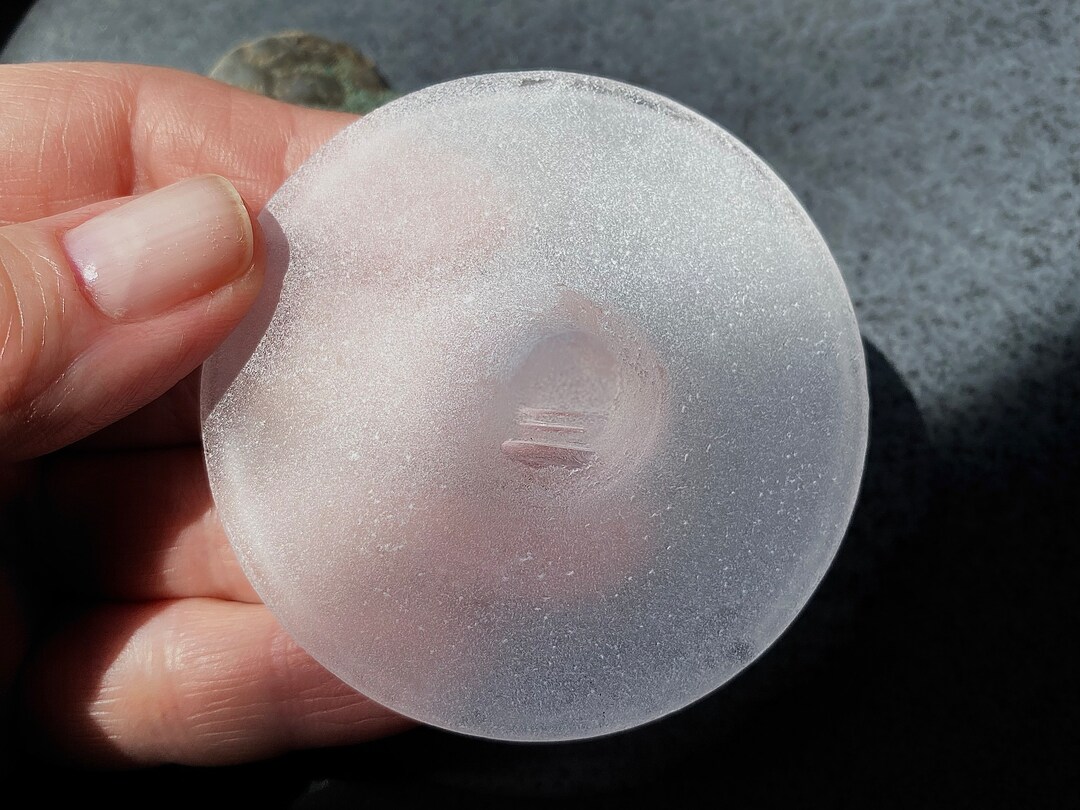 Disc Sea Glass Extra Frost Bottom of Glass Authentic Beach Finds Real ...