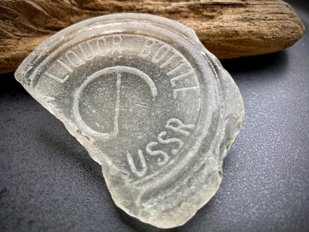 Sea Glass With the Inscription USSR for Collection Part of a Soviet ...