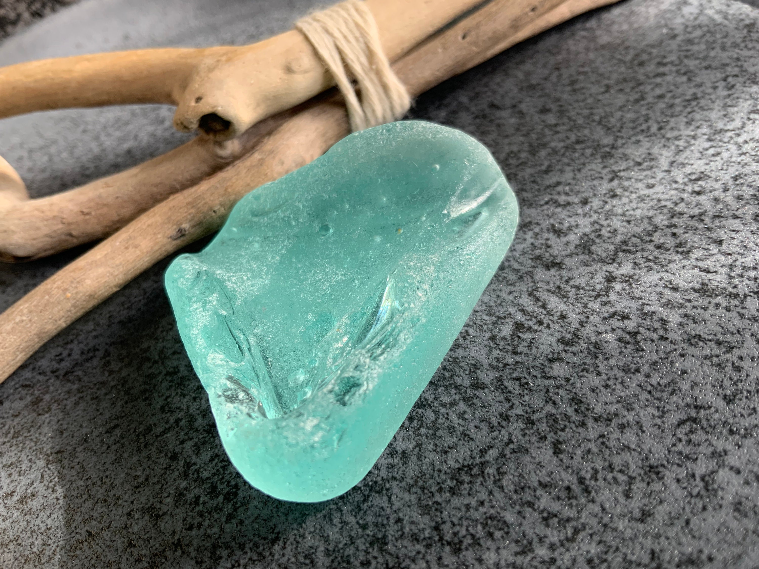 Aqua Blue Triangle Sea Glass Extra Old Frosted Bottle Bottom Sea Glass ...