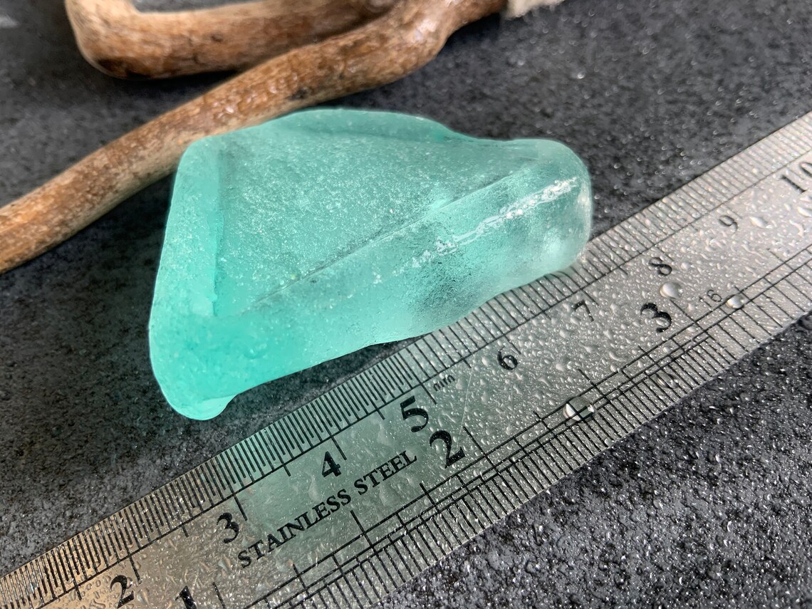 Aqua Blue Triangle Sea Glass Extra Old Frosted Bottle Bottom Sea Glass ...