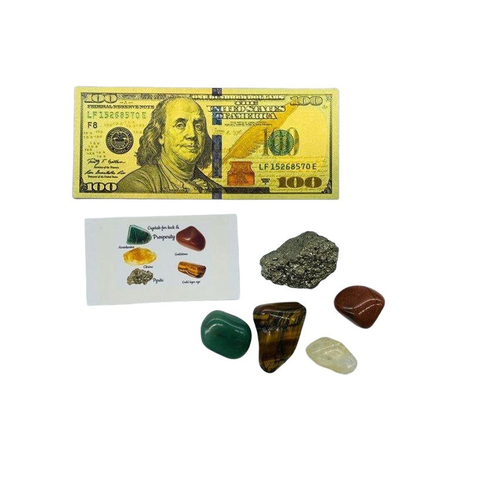 Money Kit Crystals & Gold Dollar Bill - Etsy