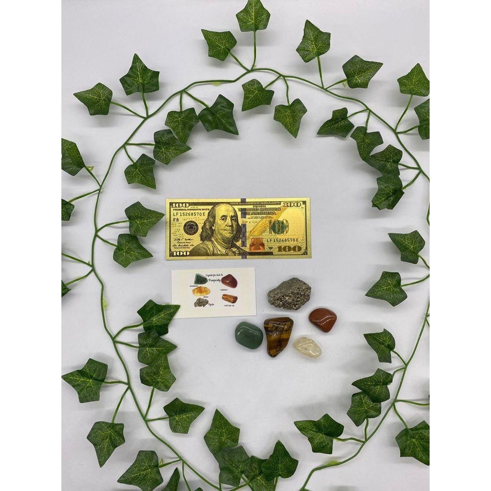 Money Kit Crystals & Gold Dollar Bill - Etsy