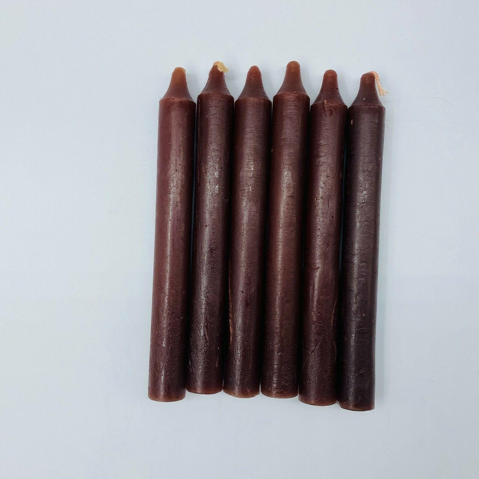 Wicca Candle 6 Set of Six Brown Taper Household Altar | Etsy