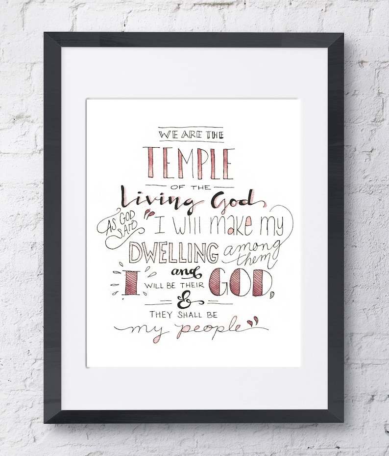 Watercolor Handlettered Bible Verse - 2 Corinthians 6:16 - 8x10 ...