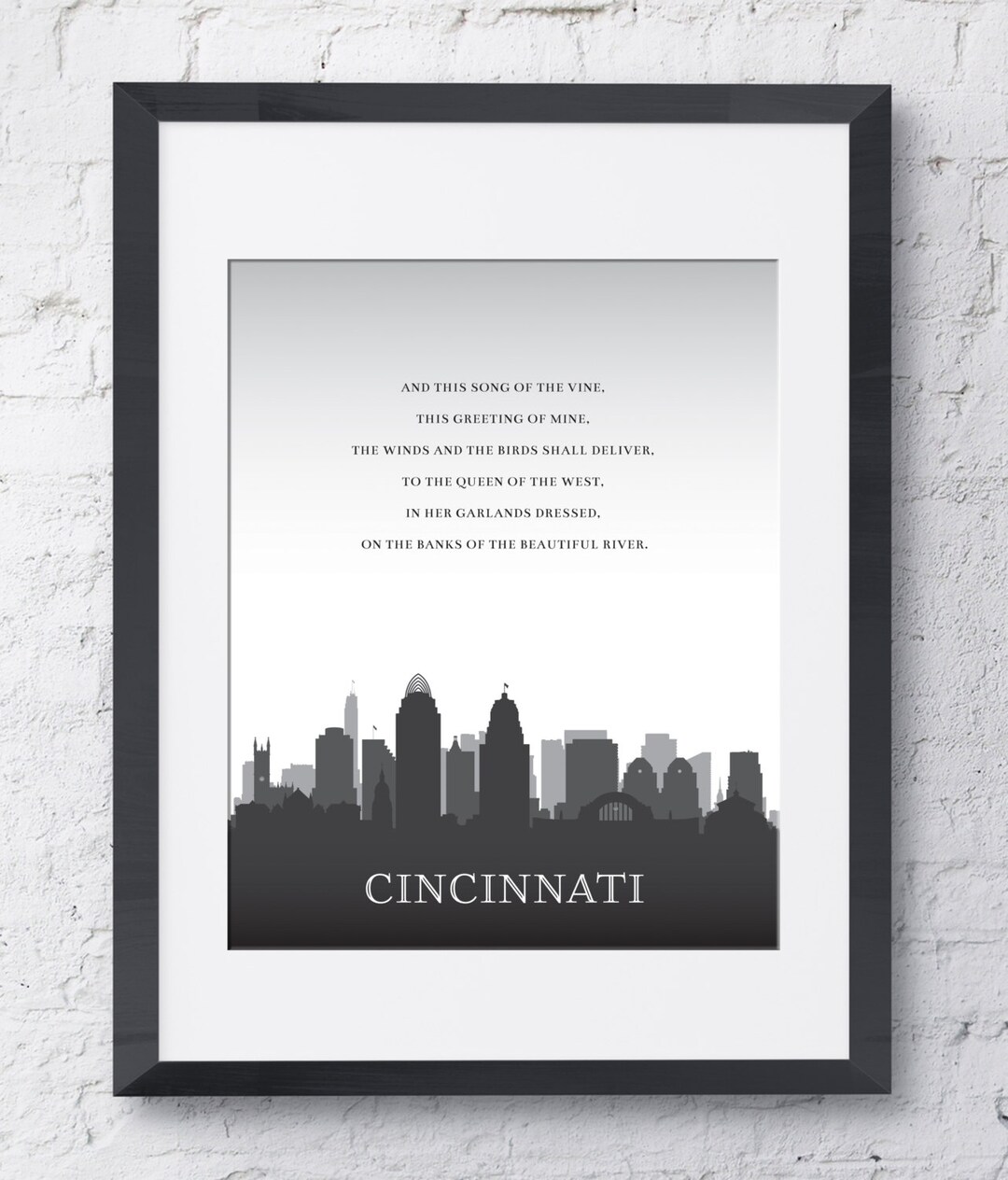 Cincinnati Wall Art Digital Download - Queen City Catawba Wine Lyrics ...