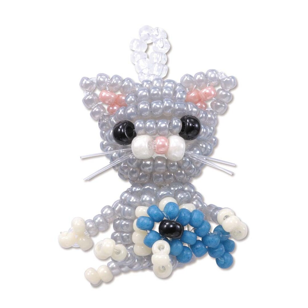 Miyuki Beaded Cat Charm Kit, DIY Seed Bead Keychain, Perfect Craft ...