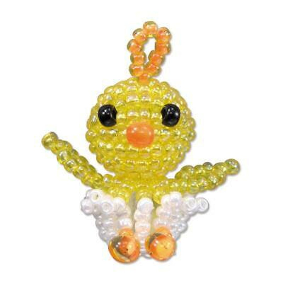 Miyuki Beaded Chick Charm Kit, Seed Bead Easter Keychain Set, DIY ...