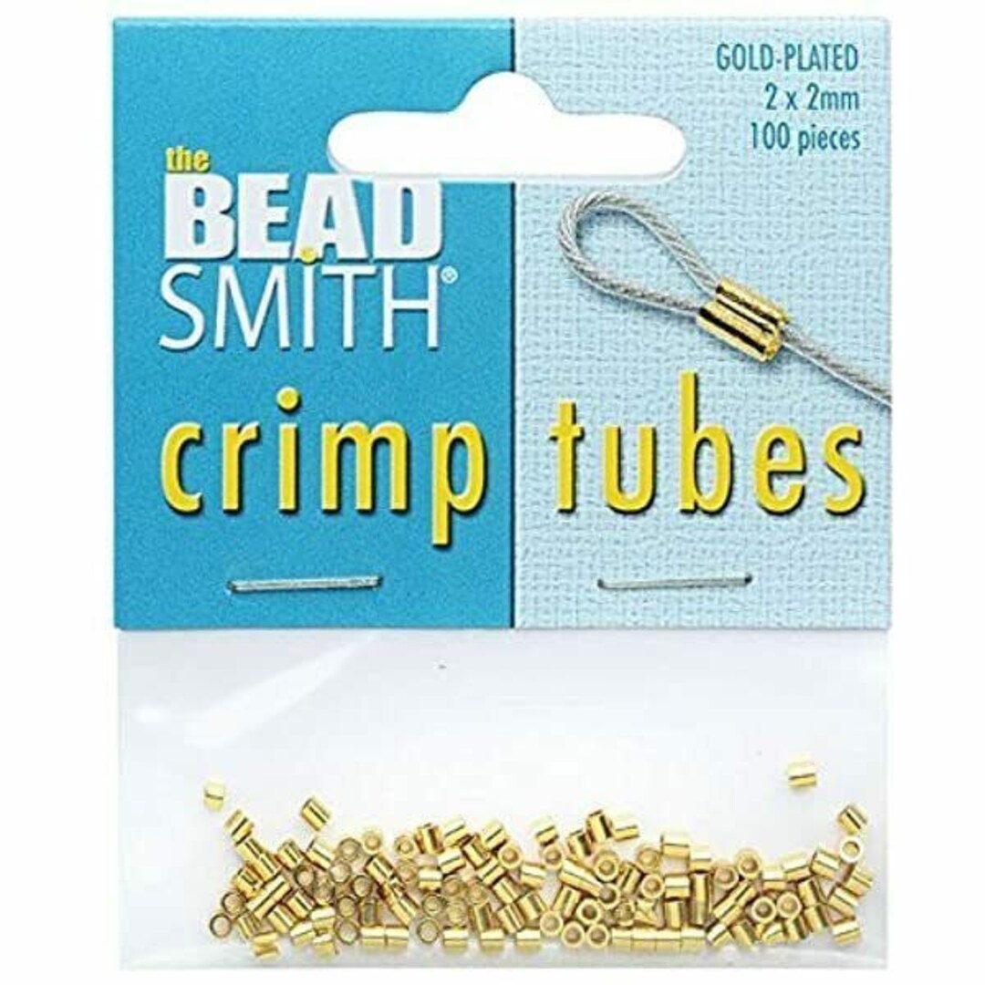 Beadsmith 2mm Gold Plated Crimp Tubes, High Quality 100pcs Pack ...