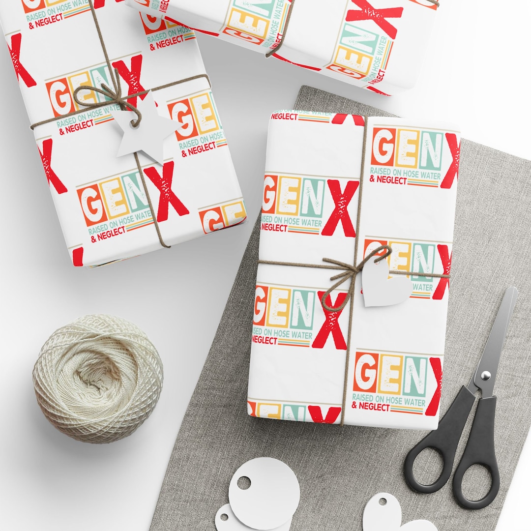 Gen X Wrapping Paper, Birthday Wrapping Paper, Gift Wrap, Gen X Gift ...