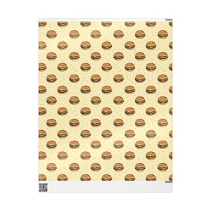 Cheeseburger Wrapping Paper, Burger Wrapping Paper, Gift Wrap, Gift ...