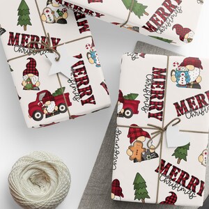 Gnome Christmas Wrapping Paper, Gnome Wrapping Paper, Gift Wrap ...