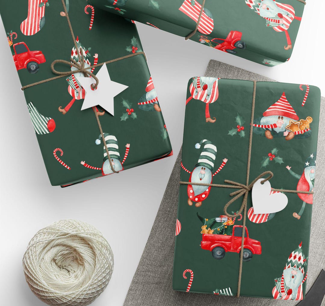 Christmas Wrapping Paper, Santa Wrapping Paper, Gift Wrap, Christmas ...