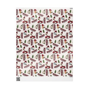 Gnome Christmas Wrapping Paper, Gnome Wrapping Paper, Gift Wrap ...