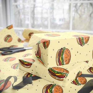 Cheeseburger Wrapping Paper, Burger Wrapping Paper, Gift Wrap, Gift ...