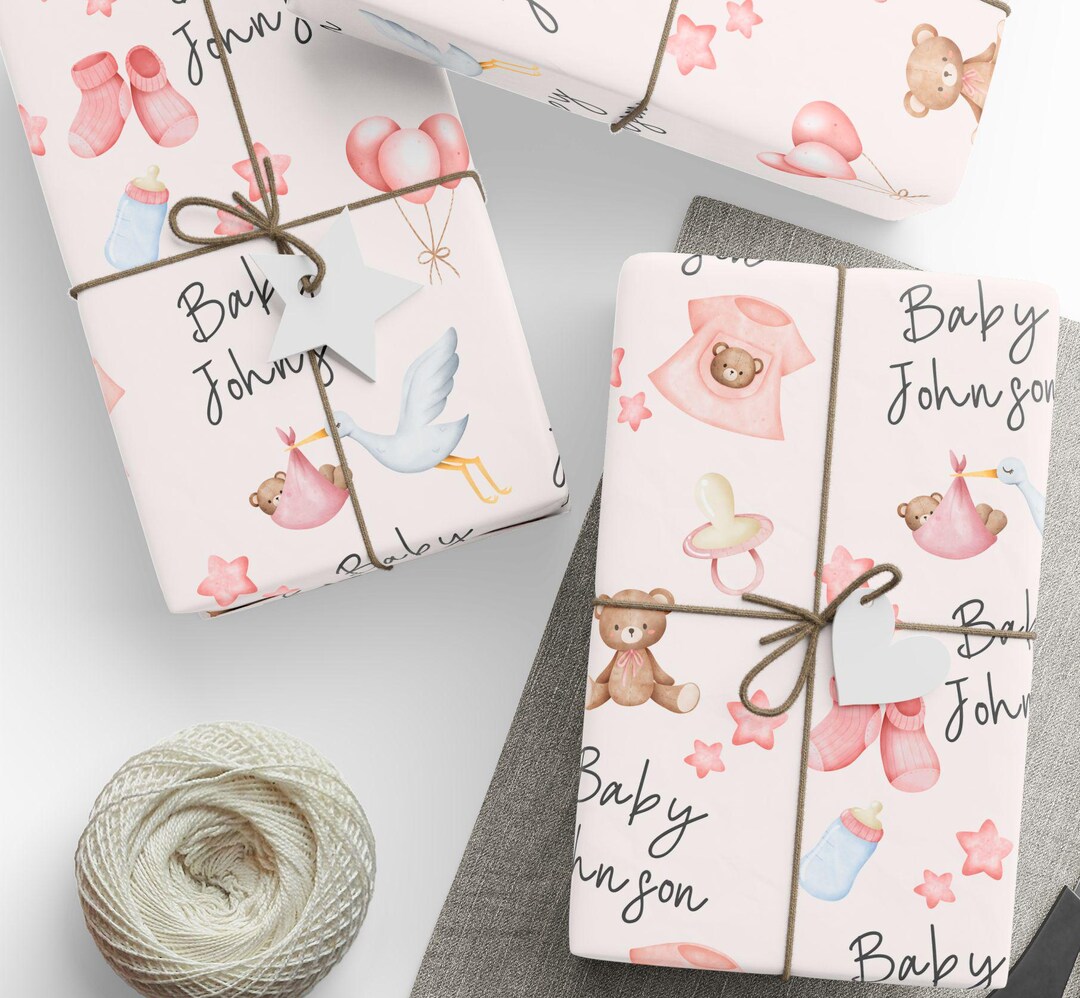 Personalized Baby Wrapping Paper, Personalized Wrapping Paper, Gift ...