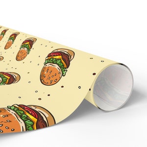 Cheeseburger Wrapping Paper, Burger Wrapping Paper, Gift Wrap, Gift ...