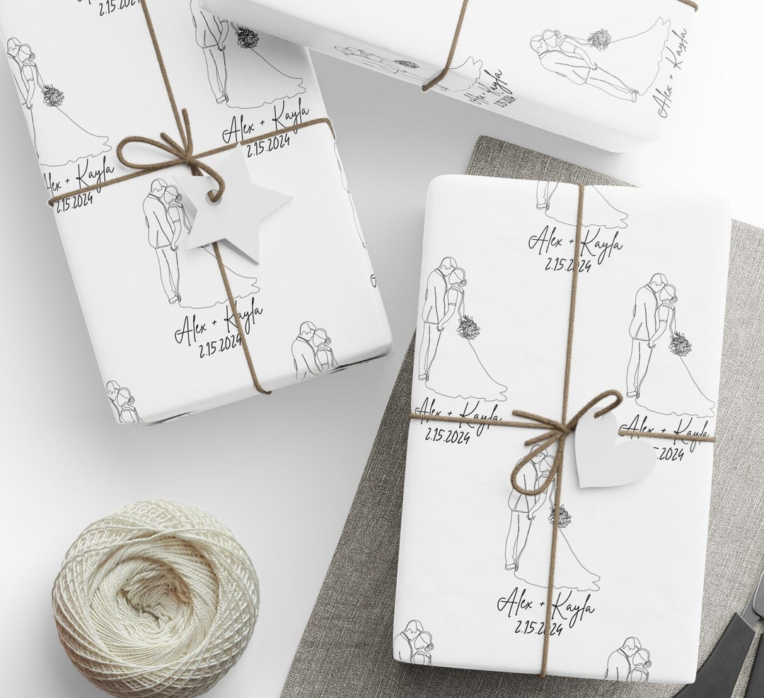 Personalized Wedding Wrapping Paper, Wedding Wrapping Paper, Gift Wrap ...