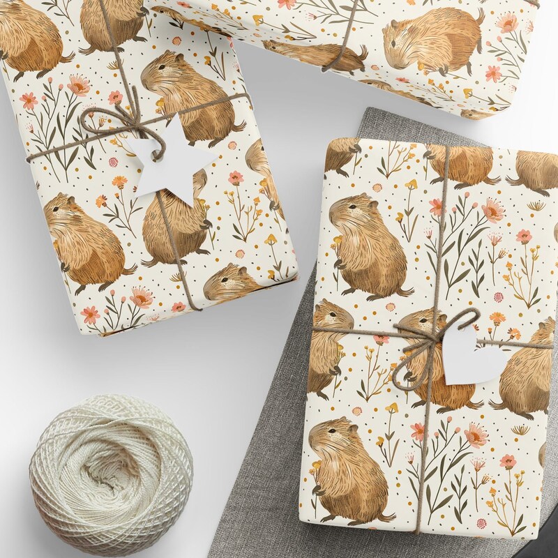 Capybara Wrapping Paper - Etsy