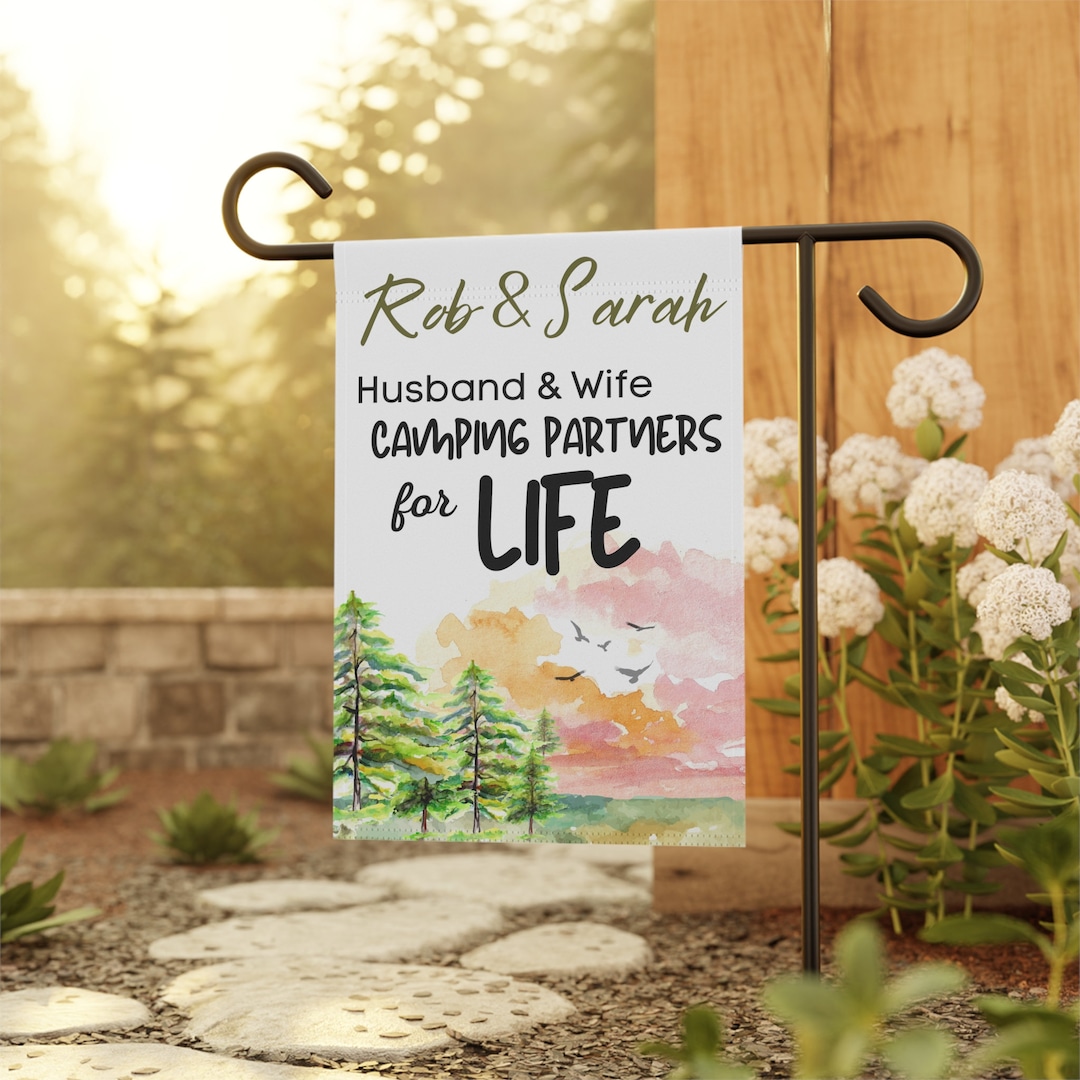 Personalized Campsite Flag, Husband and Wife Camp Partners for Life ...
